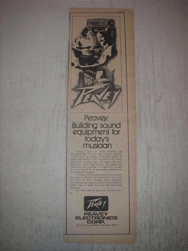 1973 Peavey Sound Equipment Ad - Building sound equipment for today's ...