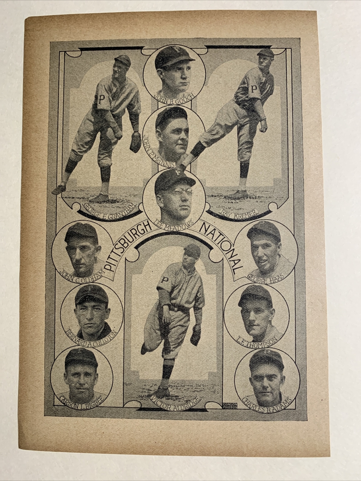 Pittsburgh Pirates Vic Aldridge Lee Meadows 1925 Baseball Team 4X6 ...