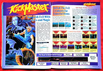 RARE! 1991 KICKMASTER Martial Arts & Magic Nintendo Game 2pg Promo Art ...