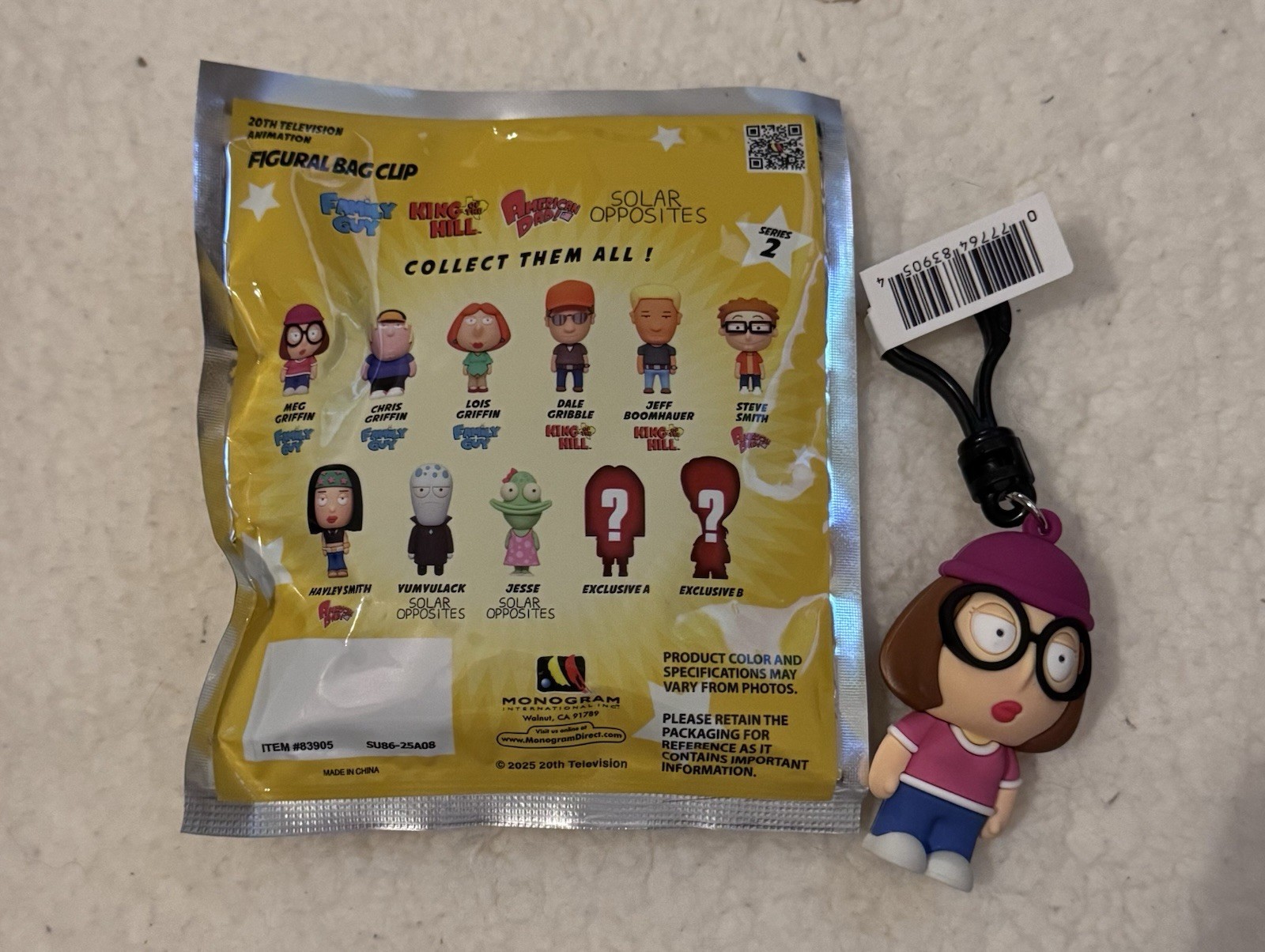 FX Family Guy Meg Griffin Figural Bag Clip Keychain Fox Series 2 2025 ...