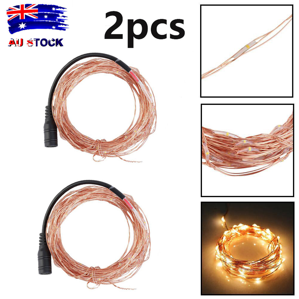2X 12V DC String Fairy Light Copper Wire Xmas 10M/33FT 100LED Garden ...