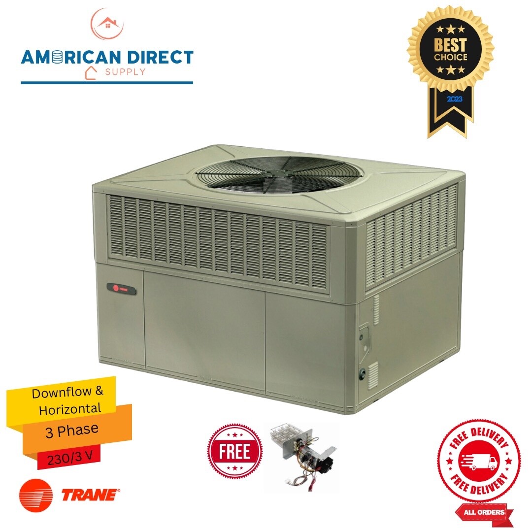 Trane 5 Ton Heat Pump Ac Package Unit 230V / 3Ph RTU/Horizontal 14.3 ...