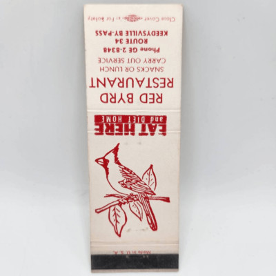 Vintage Matchcover Red Byrd Restaurant Keedysville By-Pass Maryland ...