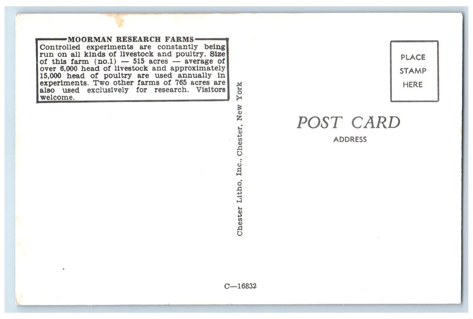 c1950's Moorman Research Farms Agricultural Farming Mendon Illinois IL ...