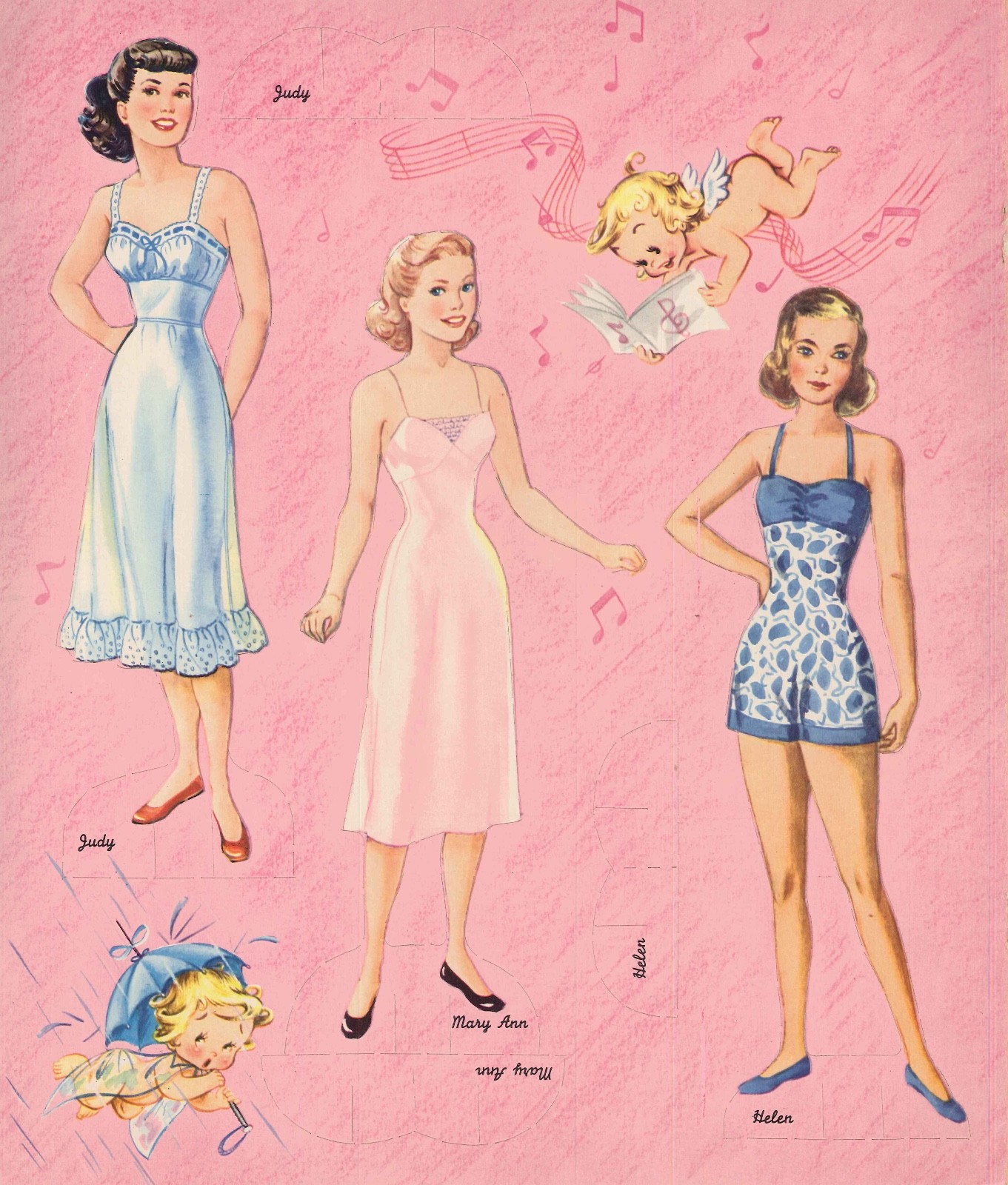 VNTG 1955 PAPER DOLL PARADE 16 PG LASR REPRODUCTIN~Org SZ UNCT FREE SH ...
