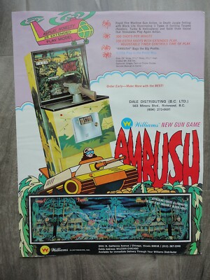 Ambush Rifle Machine Flyer Williams Shooting Target Gun Arcade Brochure ...