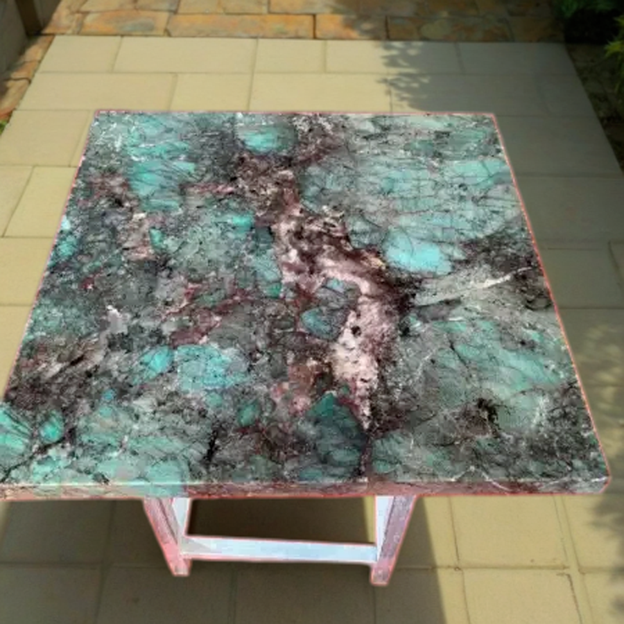 Dining Table Amazonite Green quartz Table Interior Stone Furniture ...