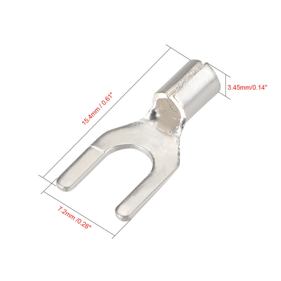 1000Pcs UT1.5-4 Non-Insulated U-Type Brass Crimp Terminals Wire ...