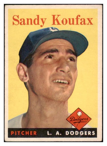 1958 TOPPS #187 SANDY KOUFAX DODGERS VG-EX SET BREAK 512804 (KYCARDS ...