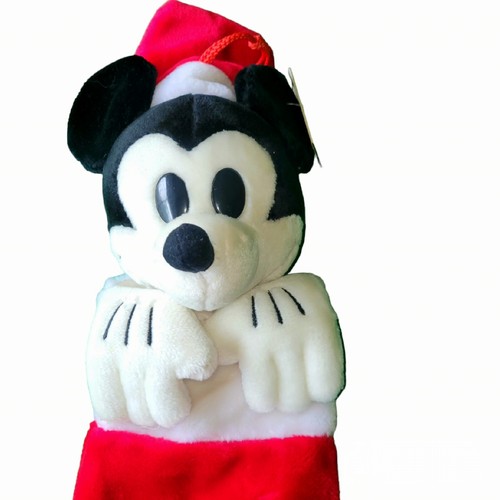 Vintage Disney 3D Plush MICKEY MOUSE Santa Hat Christmas Stocking | eBay