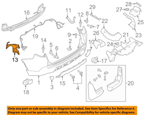 OEM Land Rover Discovery Sport L550 Rear Left Bumper Bracket LR061278 ...