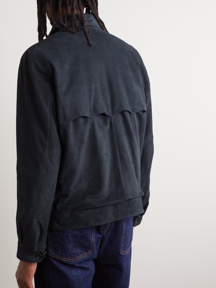 Mens Navy Blue Shirt Jacket Pure Suede Custom Made Size XS S M L XL 2XL ...