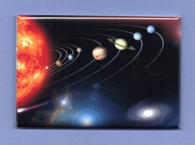 PLANETS *2X3 FRIDGE MAGNET* SOLAR SYSTEM SUN EARTH MARS VENUS JUPITER ...