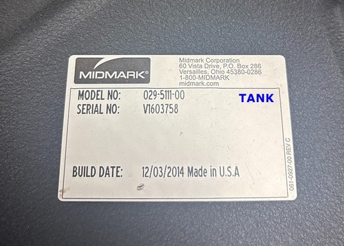 Midmark PowerVac G7, Model 029-5135-02 Dental Dry Vac 7-10 User, Mfg ...