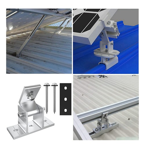 8 Pack Solar Panel Holders, Roof Hooks, 10-60° Attachment Solar Module ...
