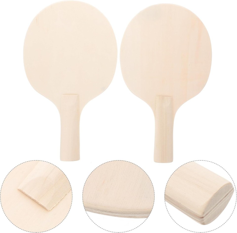 Toddmomy 2Pcs Diy Kids Table Tennis Paddles, Unfinished Wooden Table ...