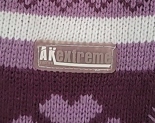 AK Extreme Beanie Fleece Lined Hat W/Tassels Purple White W/Hearts Girls SM-ES | eBay