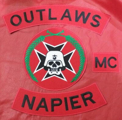 “OUTLAWS NAPIER” EMBROIDERED 35 INCH BIKER JACKET VEST BACK PATCH | eBay