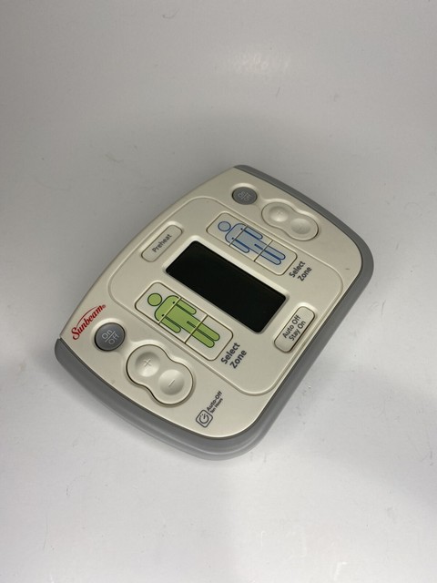 Sunbeam Heated Mattress Pad Wireless Zoned Heat Remote Control Power ...