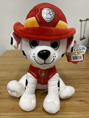 PAW Patrol Gund @ 9” Marshall Marcus Dog NEW Stuffed Animal Firefighter ...