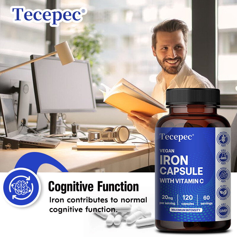 Iron Supplements 120 Capsules Iron Capsules for Iron Deficiency High ...