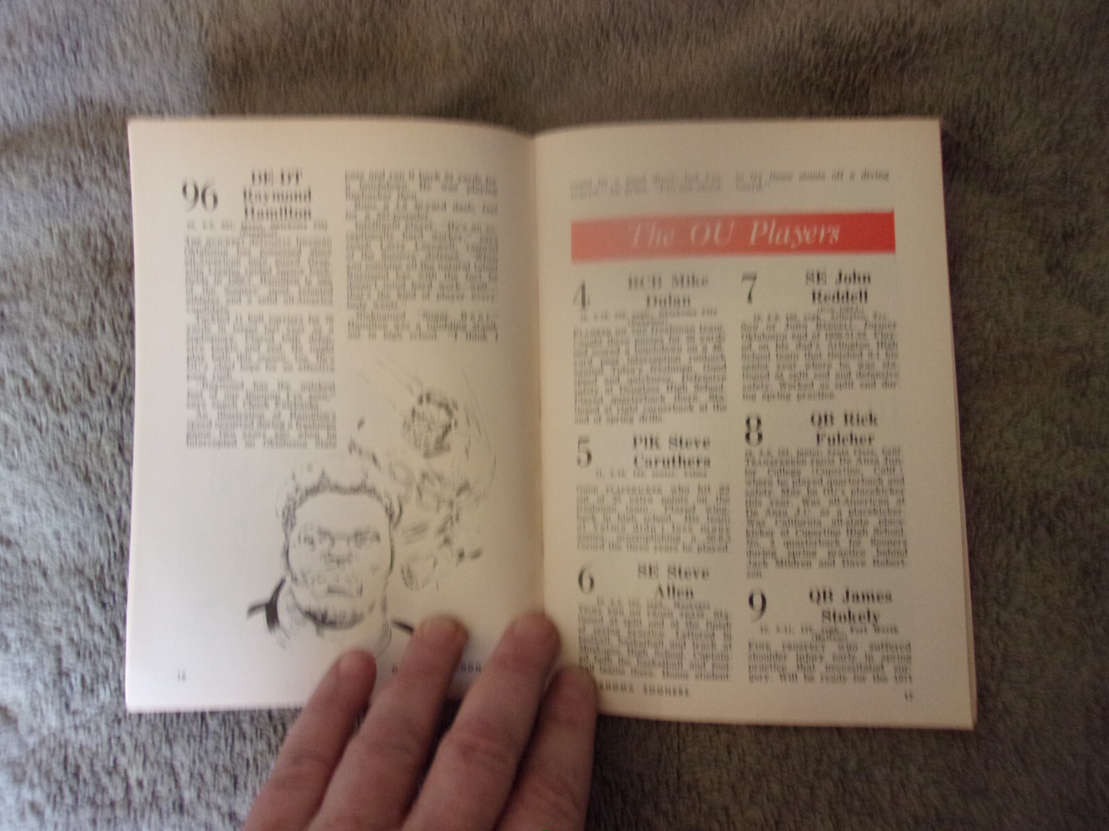 1971 OKLAHOMA FOOTBALL MEDIA GUIDE Yearbook JACK MILDREN Program GREG ...
