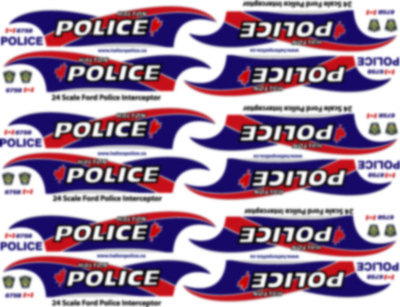 1/24 SCALE HALTON REGIONAL POLICE DECALS - FOR MOTORMAX INTERCEPTOR ...