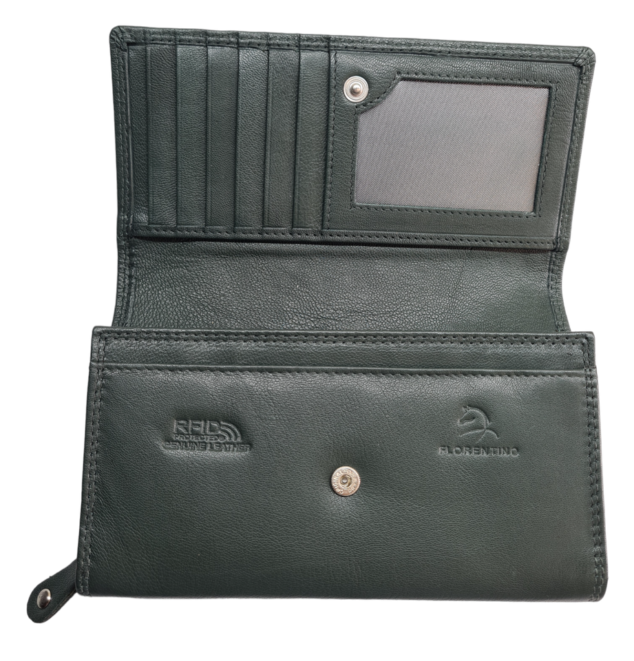 Womens Large RFID Protected High Quality Real Leather Purse Credit Card ...