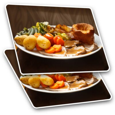 2 x Rectangle Stickers 10 cm - Sunday Roast Dinner Pub Lunch #16086 ...
