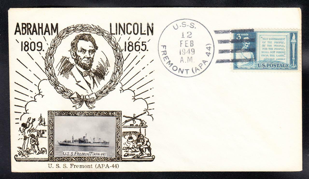 Attack Transport USS FREMONT APA-44 CROSBY TYPE 1949 Naval Cover (A8842 ...