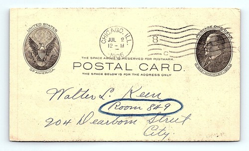 Postcard Postal Card 1906 From Warning Notice City Of Chicago To Walter ...