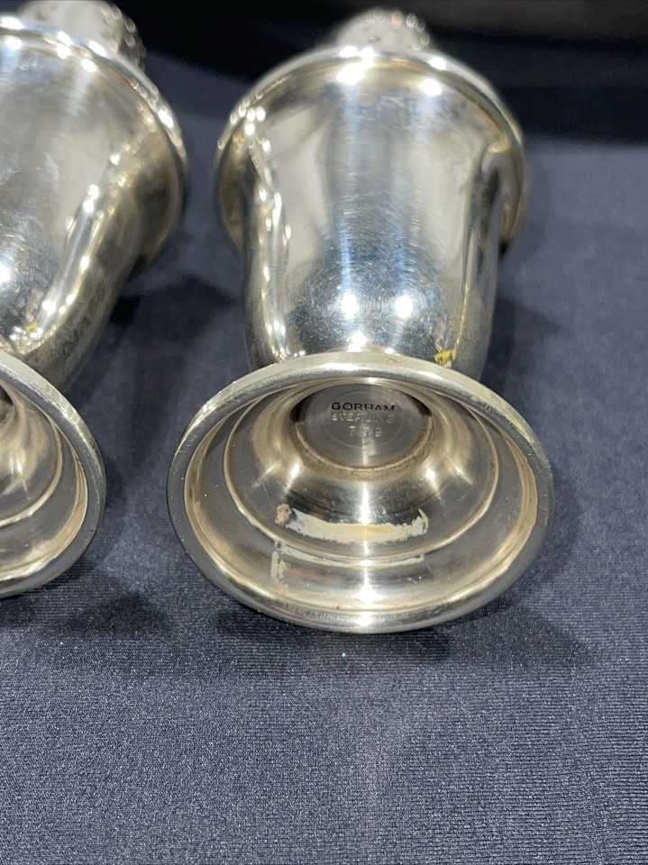Gorham Vintage Sterling Silver759 Gadroon Pattern Salt & Pepper Shakers ...