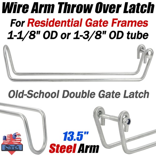 Over Throw Wire Arm Top Gate Latch Chain Link Old School Double ...