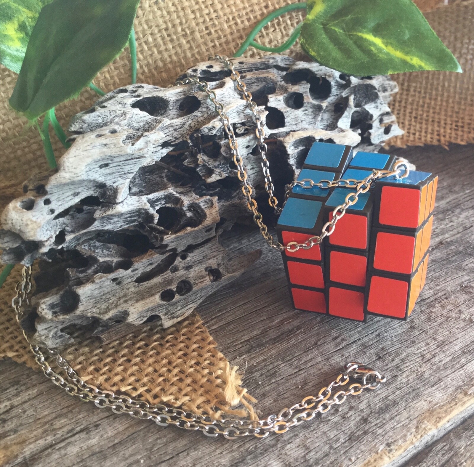 Mini 3d Puzzle Cube MOVABLE Pendant Necklace 80s 90’s 1980’s Fancy ...