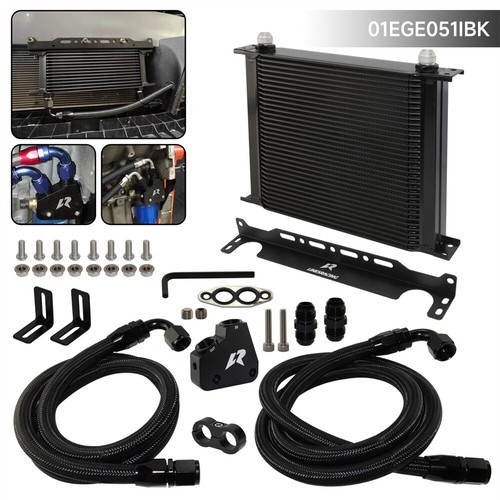 34 Row Engine Oil Cooler Kit+Sandwich Plate adapter For LS1 LS2 LS3 LS6 ...