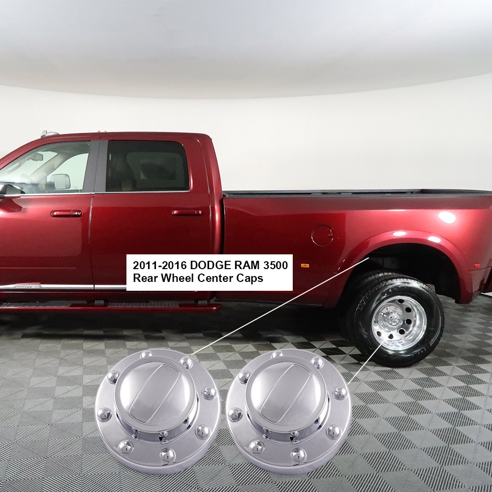 Rear Center Cap Pair Fit For 11-18 Dodge Ram 3500 Dually 1-Ton Truck ...