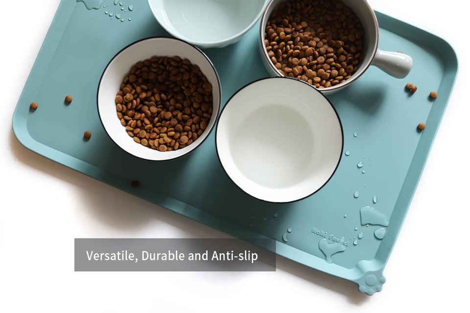 Hoki Found L Silicone Non Slip Pet Food Tray - Dog 22” x 14”, Light ...