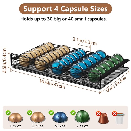 Coffee Syrup Rack Organizer, 3-Tier 8 Bottles Syrup Rack with Pod ...