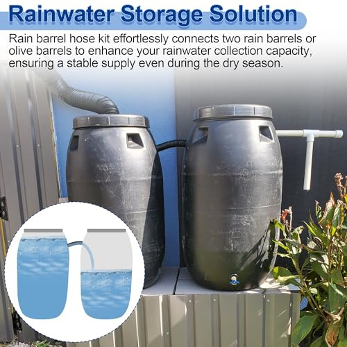 Rain Barrel Hose Connector Kit to Link Rain Water Collection Barrels ...