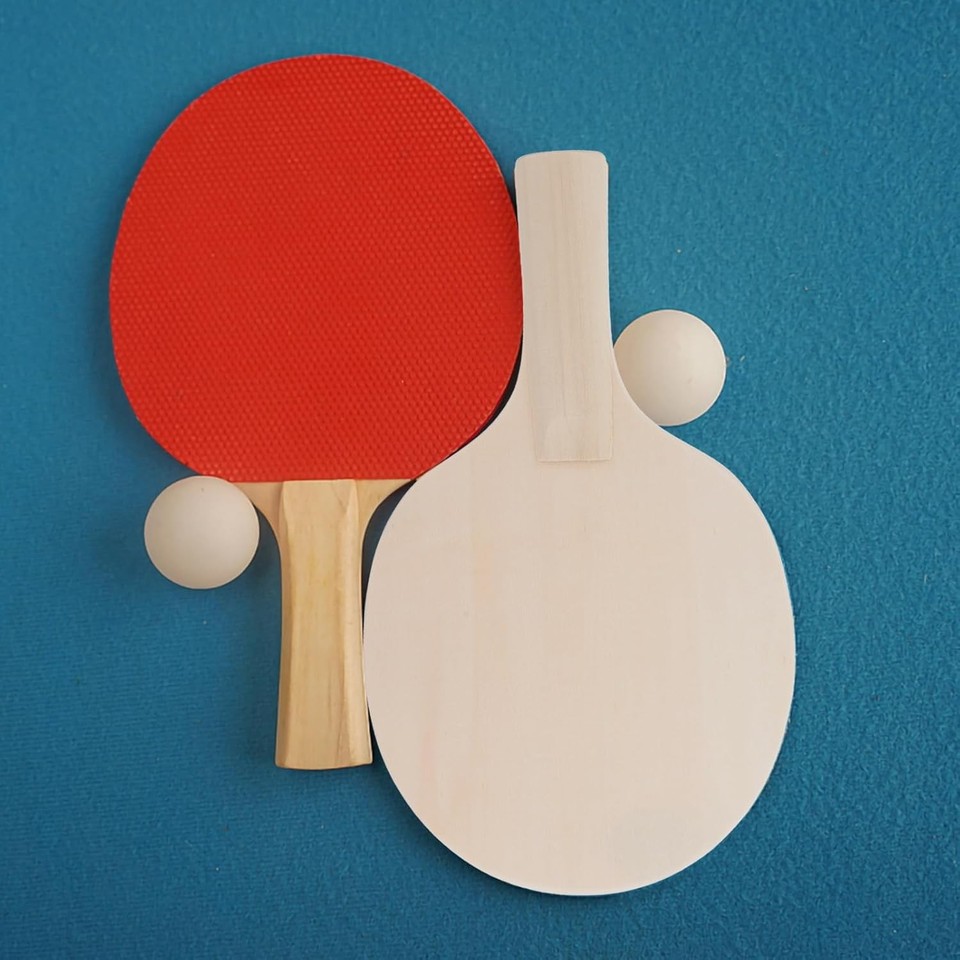 Toddmomy 2Pcs Diy Kids Table Tennis Paddles, Unfinished Wooden Table ...