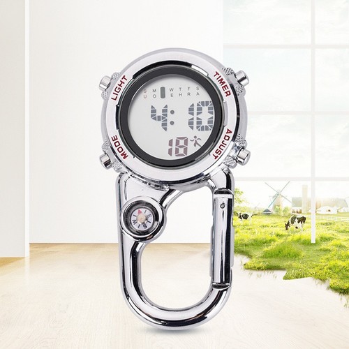 Carabiner Digital Watch Anti-scratch Outdoor Backpack Belt Pocket Clip ...