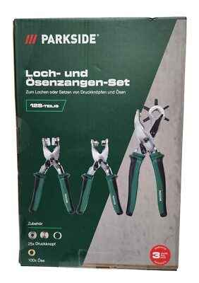 Parkside Lochzange Druckknopfzange Ösenzange Revolverzange 128-tlg ...