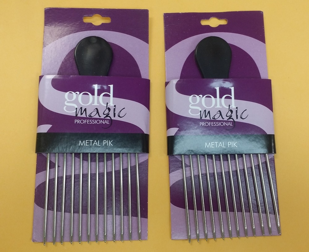 2 Gold Magic Metal Pik Size 6" x 2-1/2" create volume without pulling ...