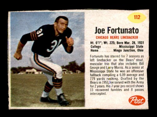 1962 Post - #112 Joe Fortunato for sale online | eBay