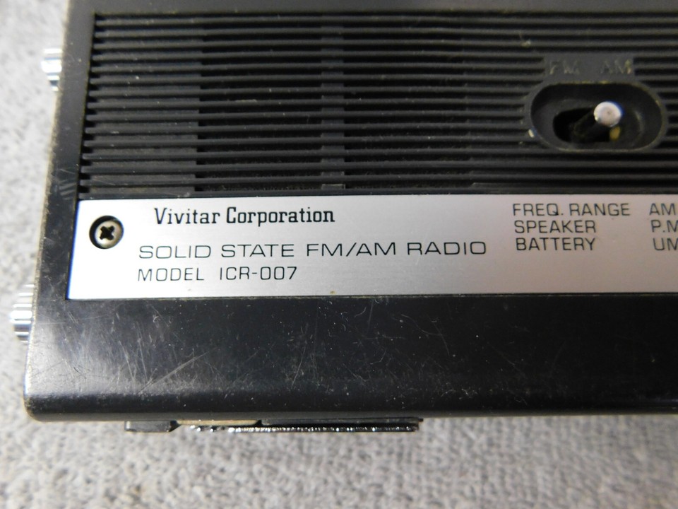 Vintage VIVITAR (toshiba) AM / FM TRANSISTOR RADIO MODEL ICR-007 | eBay