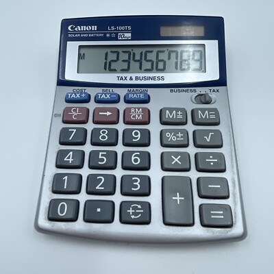 Canon LS-100TS Desktop Simple Calculator 10 Digit dual power Tax | eBay UK