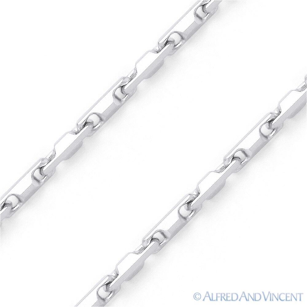1.2mm Thin Bar Link Heshe Italian Chain Necklace Solid 925 Italy ...