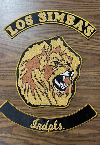 Large Vintage MC Motorcycle Club Patch Cut Embroidered Los Simba’s ...