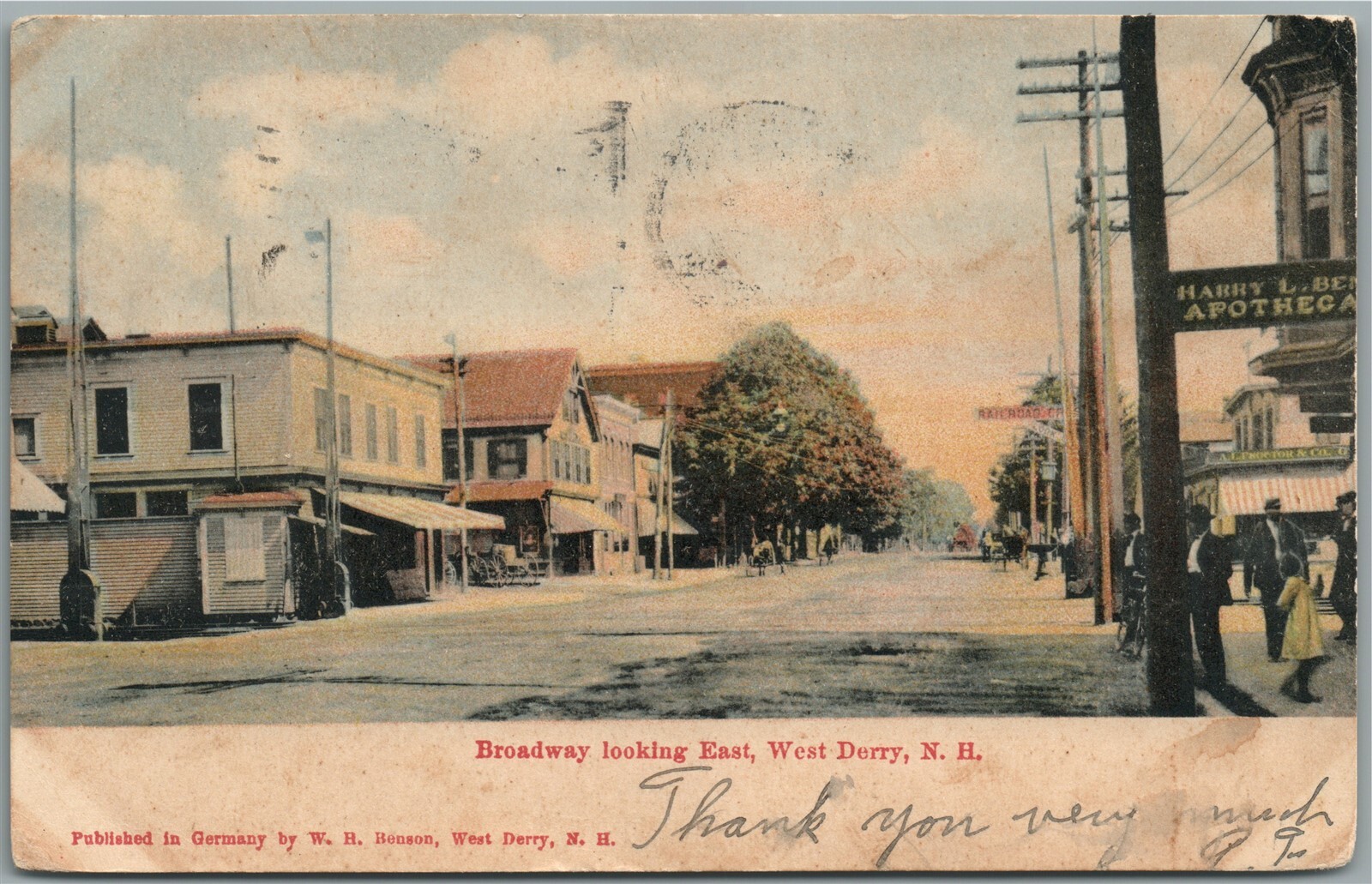WEST DERRY NH BROADWAY ANTIQUE POSTCARD | eBay