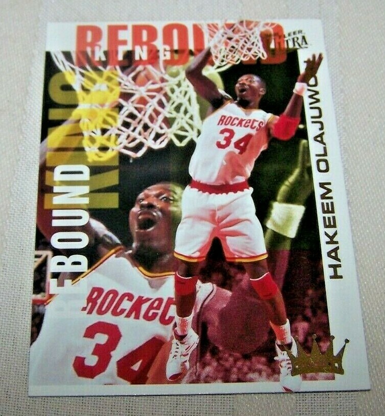 94-95 FLEER ULTRA # 6 OF 10 REBOUND KING HAKEEM OLAJUWON BASKETBALL ...